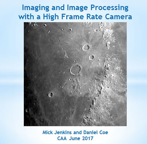 Imaging and Image Processing with a High Frame Rate Camera - Astronomy Log